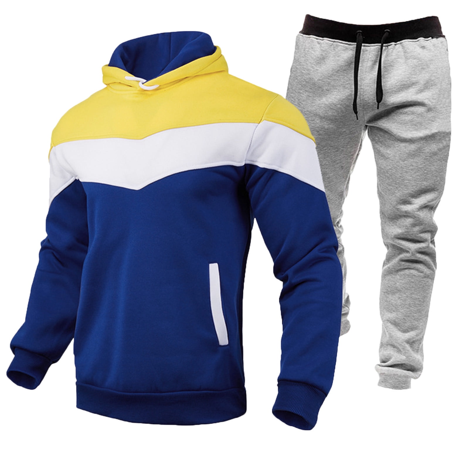Caqnni Mens Sweat Suit Set Tracksuit Jogging 2 Piece Athletic Outfit ...