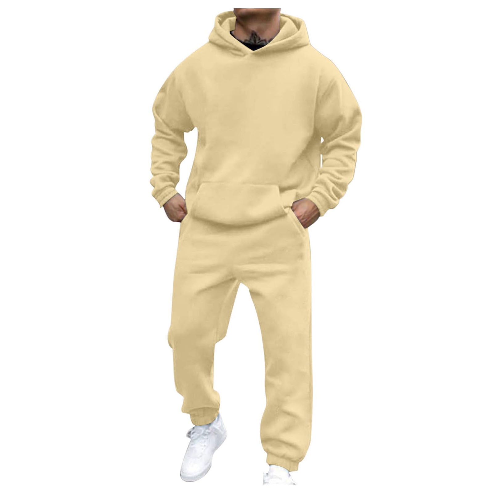 Caqnni Mens Sweatsuits 2 Piece Hoodie Tracksuit Sets CasualJogging ...