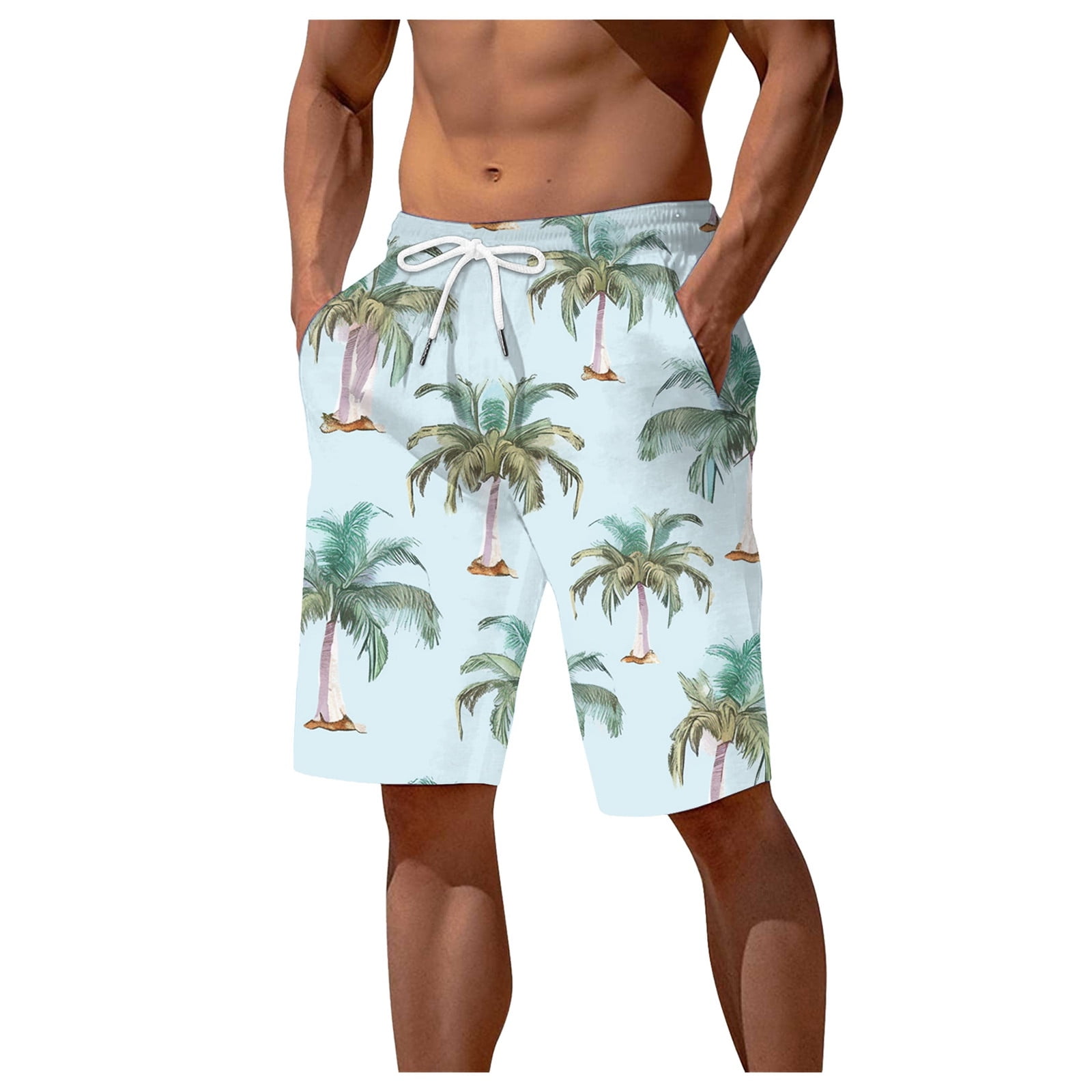 Caqnni Mens Swim Trunks Long, Quick Dry Mens Boardshorts, 9 Inches ...