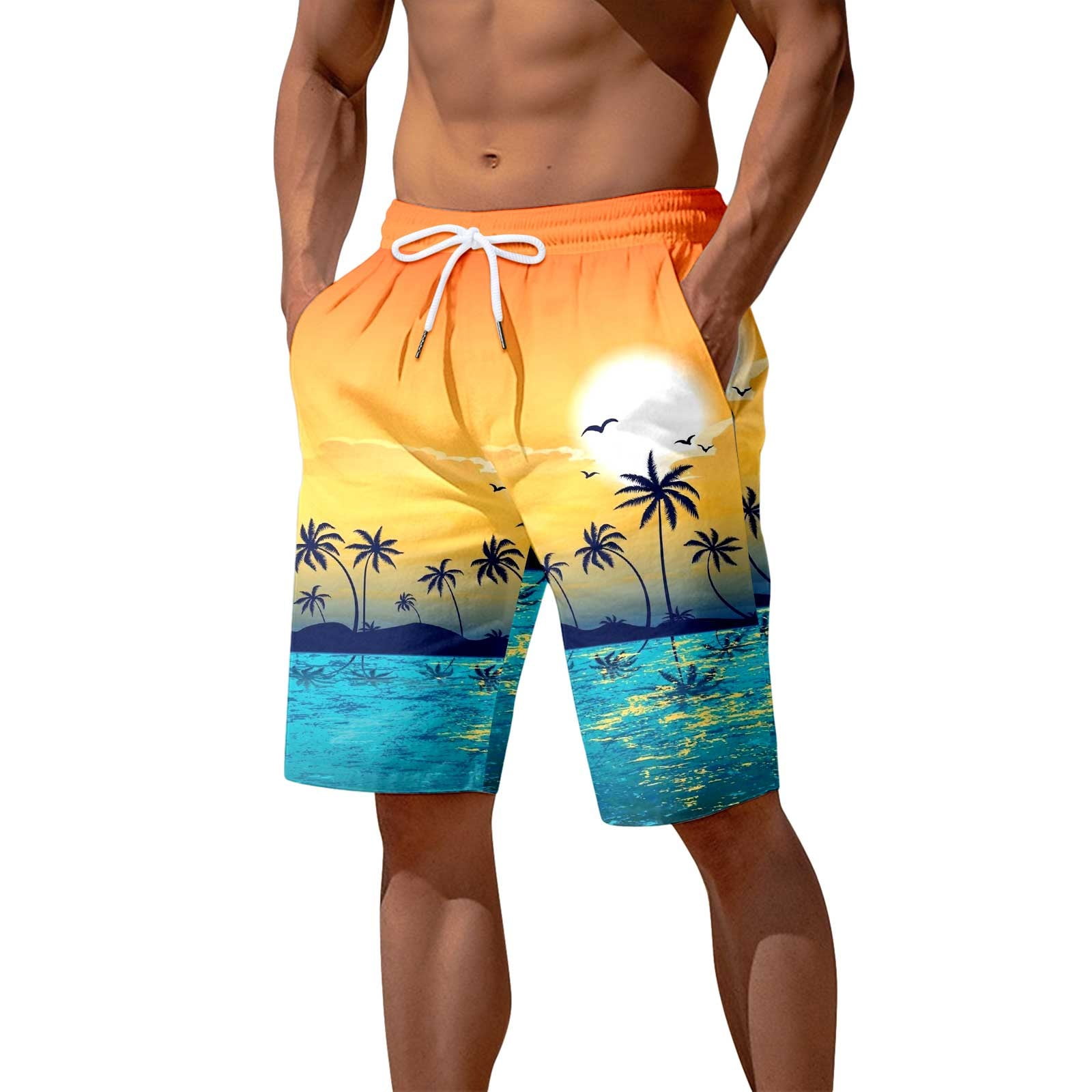 Caqnni Mens Swimming Trunks Swim Shorts 7 inch Quick Dry Bathing Suit ...