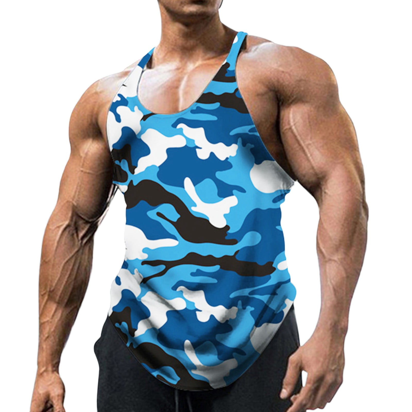 Caqnni Mens Tank Tops Big and Tall, Men Workout Tank Top Gym ...