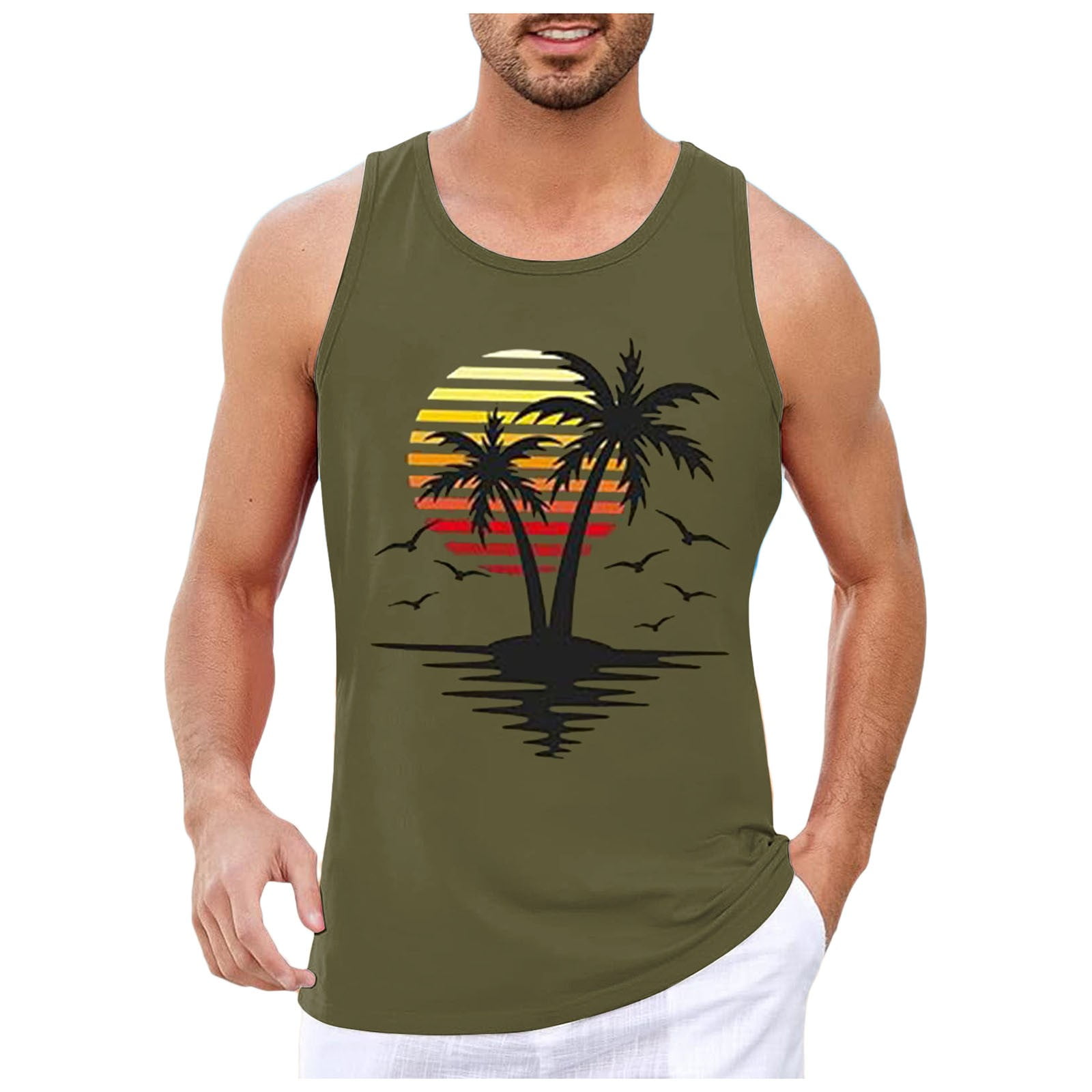 Caqnni Mens Tank Tops Big and Tall, Mens Tank Tops Workout Sleeveless ...