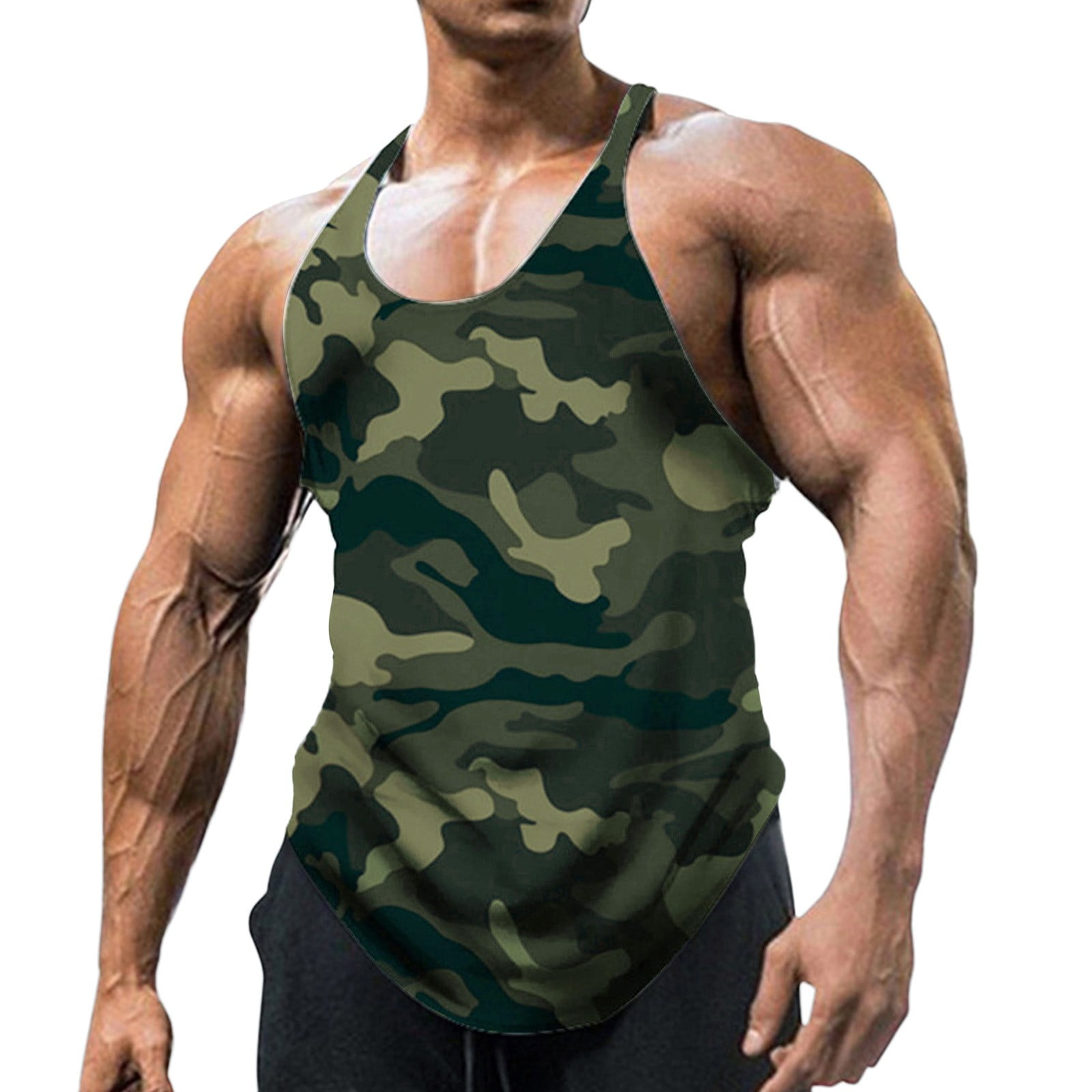 Caqnni Mens Workout Tank Tops, Men's Tank Tops Gym Bodybuilding Sports ...