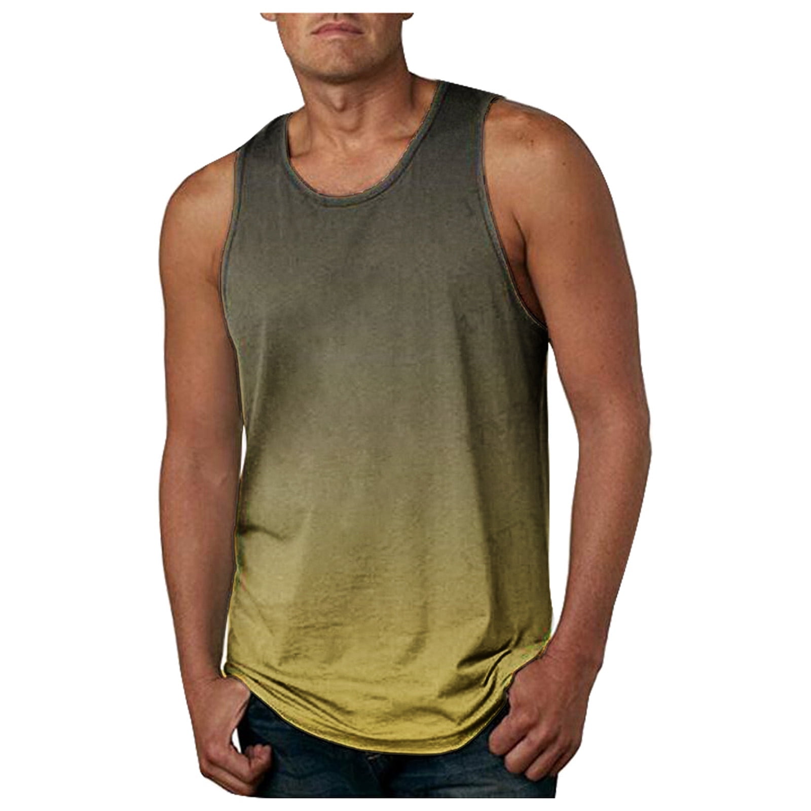 Caqnni Muscular fit Beach Tank Tops for Men Summer Fashion Sleeveless ...