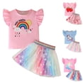 Caqnni Pajama Sets For Girl 7-8 Years Girls Short Sleeved Skirt Set ...