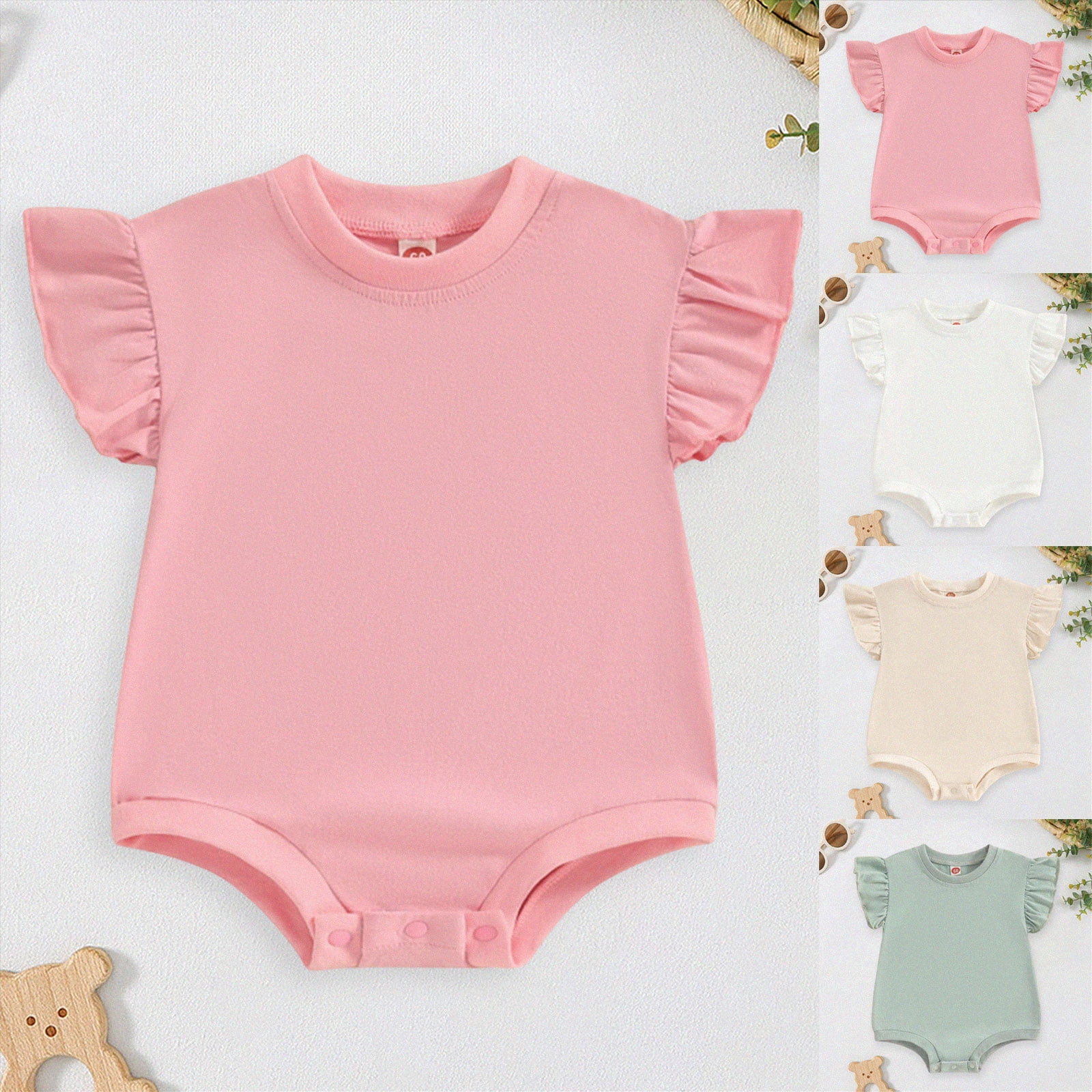 Caqnni Preemie 6-12 Months One-Piece Infant Girl Romper Baby Girls ...