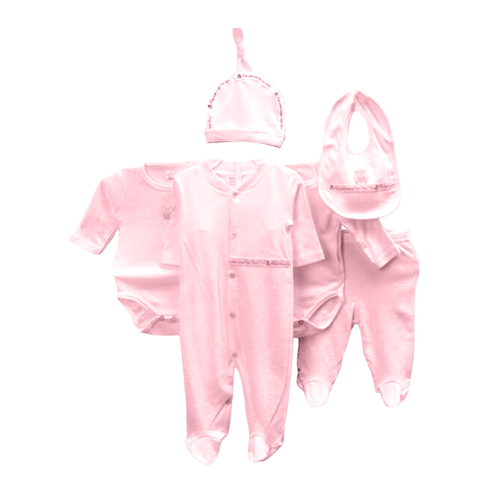 Caqnni Preemie Baby Girl Clothes Set +Bib+Sock Set Tops+Hat+Pants Girl Baby 8Pcs Outfits Boy ...