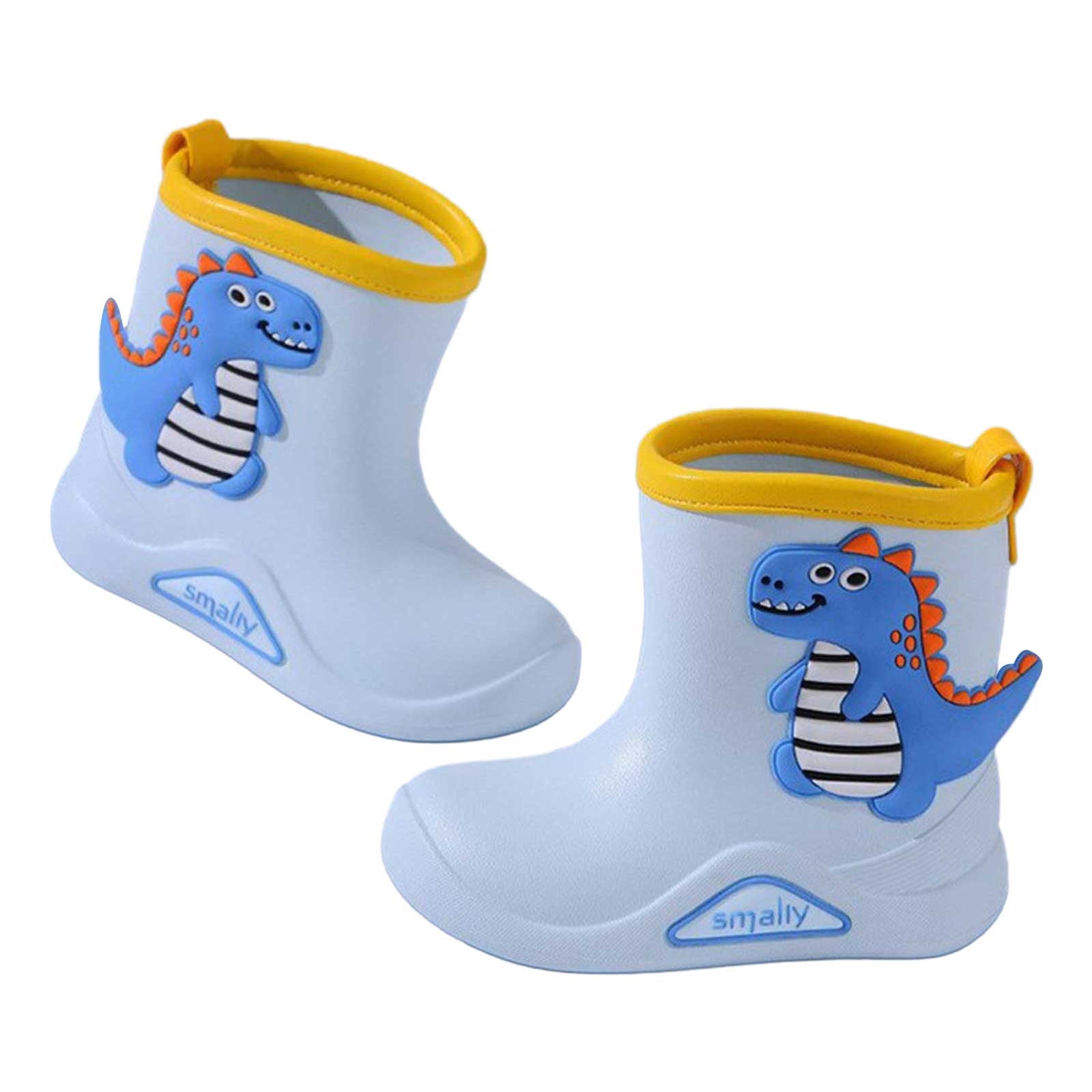 Caqnni Rain Boots with Pull on Handles for Toddlers and Kids ...