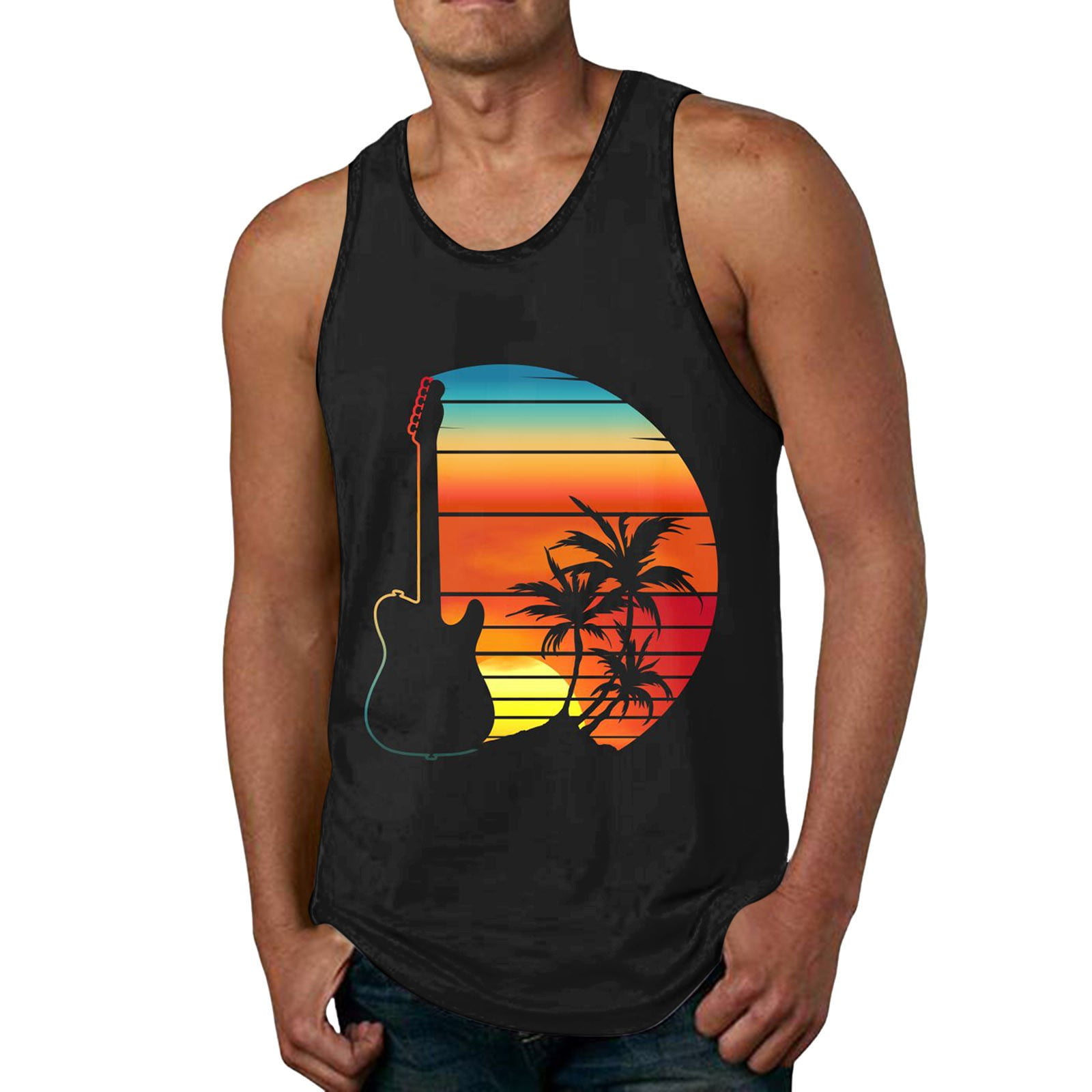 Caqnni Tank Tops for Men Big and Tall, Men's Drop Arm Tank Top ...