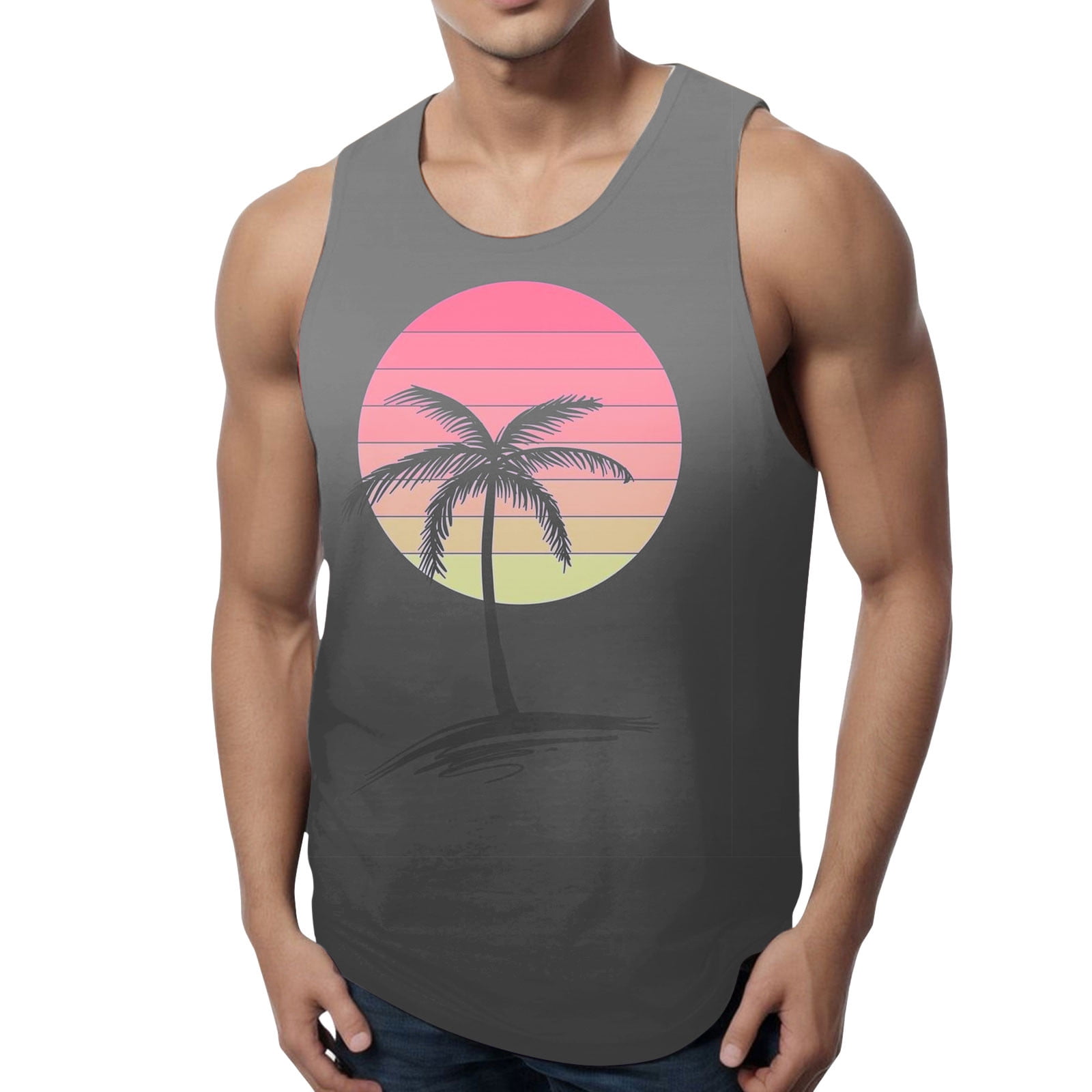 Caqnni Tank Tops for Men Big and Tall, Men's Gym Tank Tops Workout ...