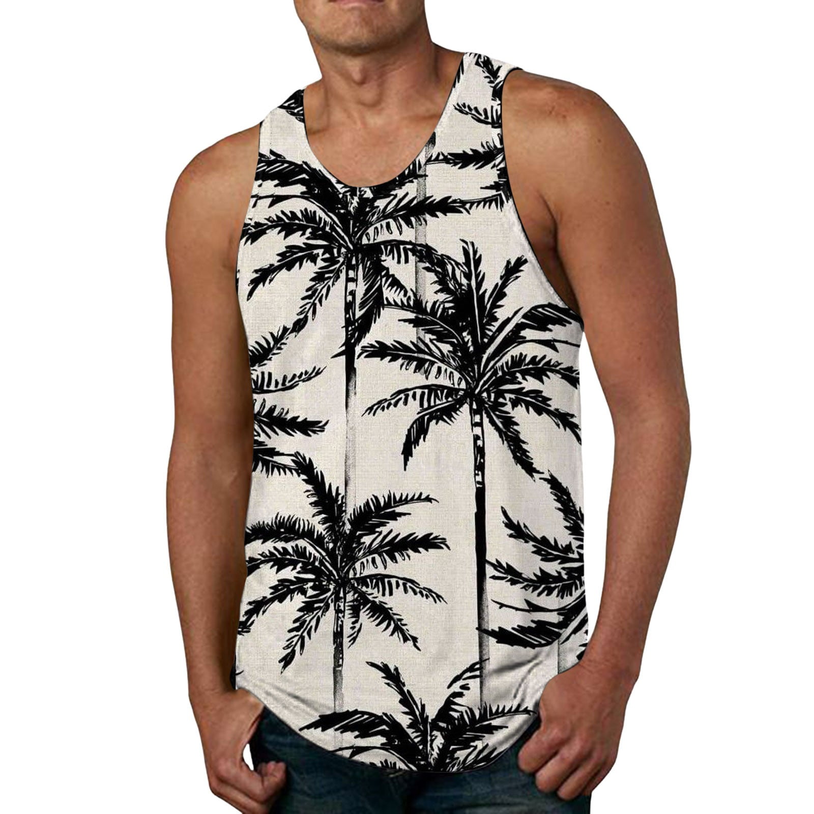 Caqnni Tank Tops for Men Big and Tall, Men's Stringer Tank Tops Cotton ...