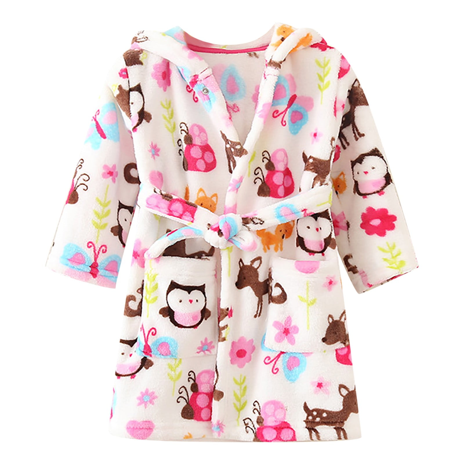 Caqnni Toddler Baby Girls Boyss Hooded Bathrobe Cartoon Toddler Baby ...
