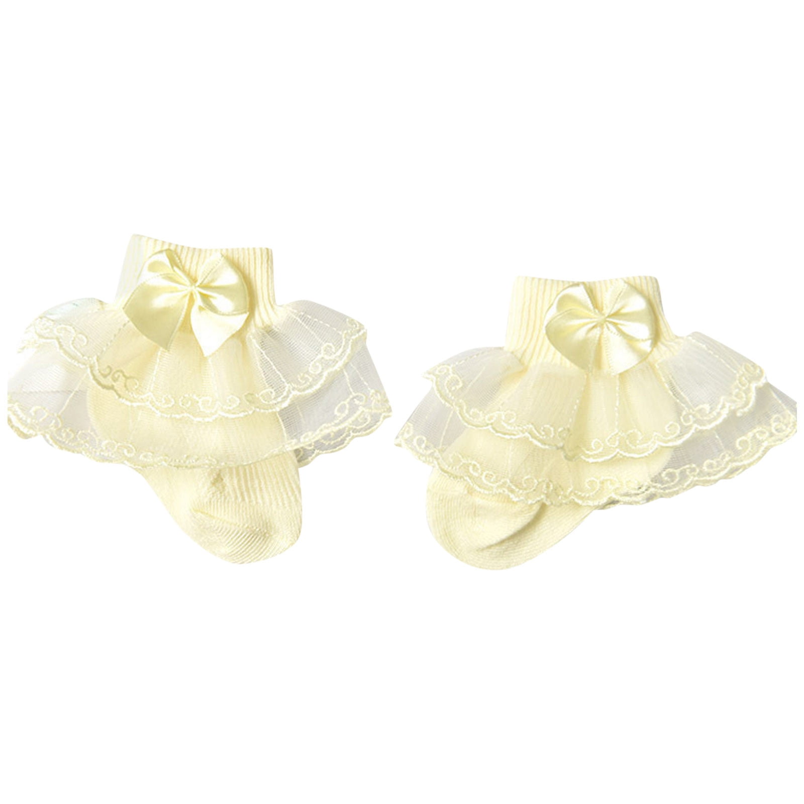 Caqnni Baby Lace Socks Girls' Ruffle Socks Socks Princess Frilly Socks ...