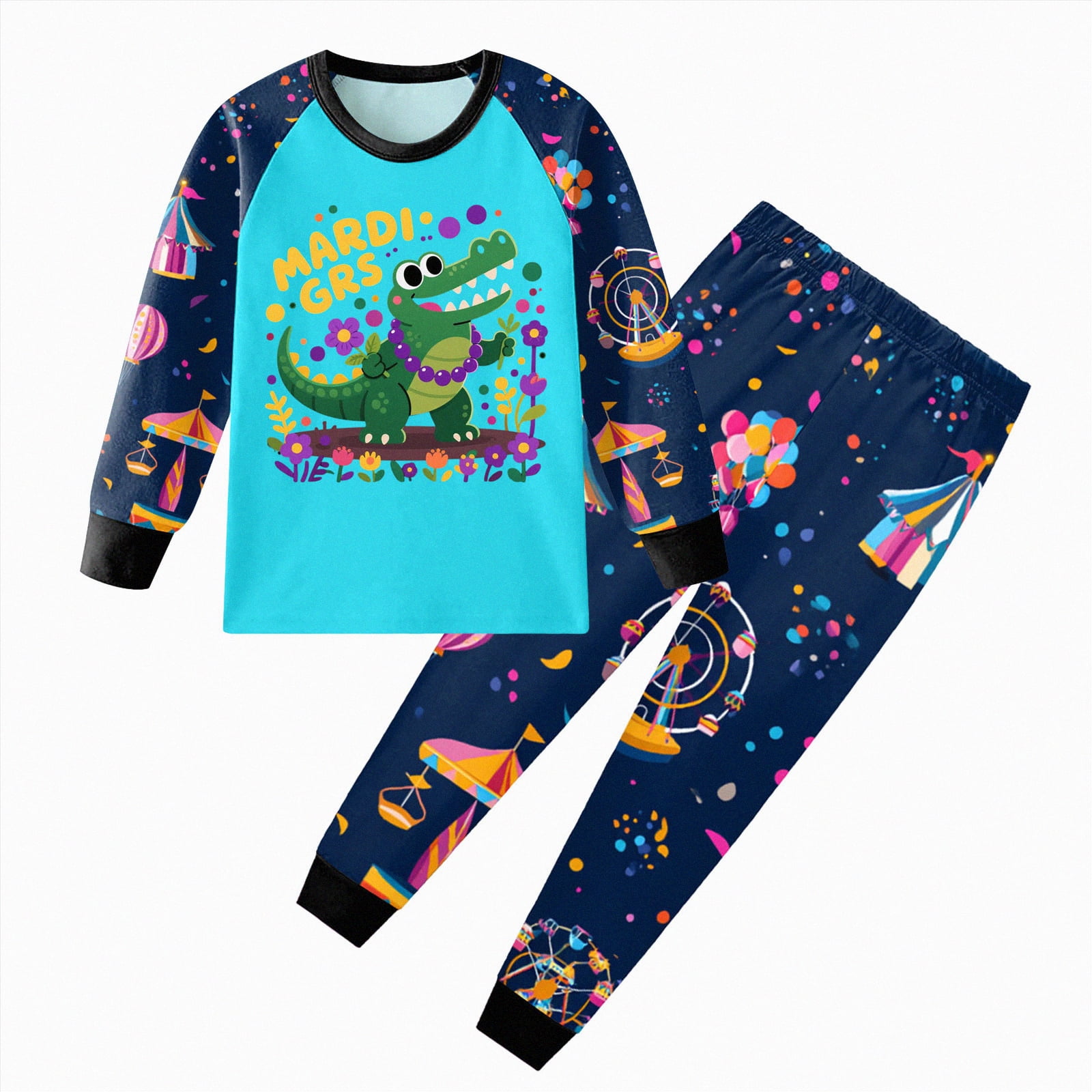 Caqnni Toddler Easy On-Off 2PCs Long Sleeve Top with Envelope Shoulders ...