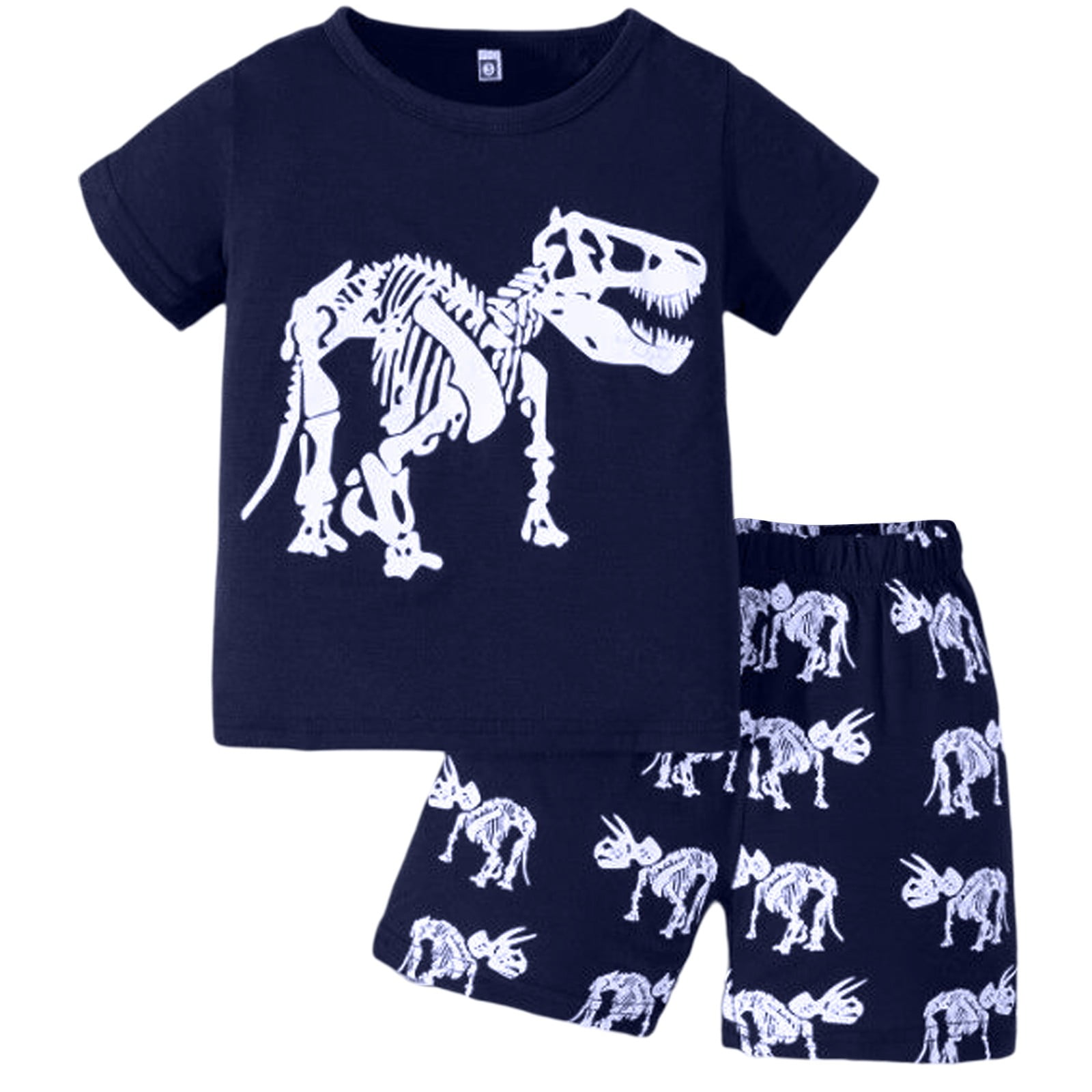 Caqnni Toddler Girls Boys Toddler Vest+Shorts Dinosaur Summer Outfit ...