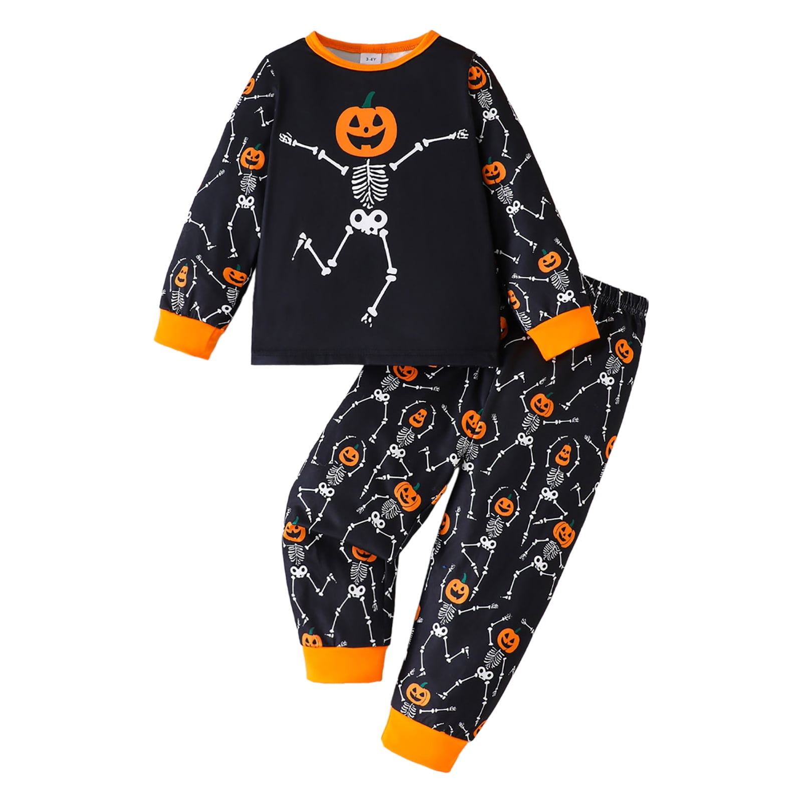 Caqnni Toddler Halloween Outfit Boy Girl Pumpkin Patch Crew Sweatshirt and Pants Set Halloween ...