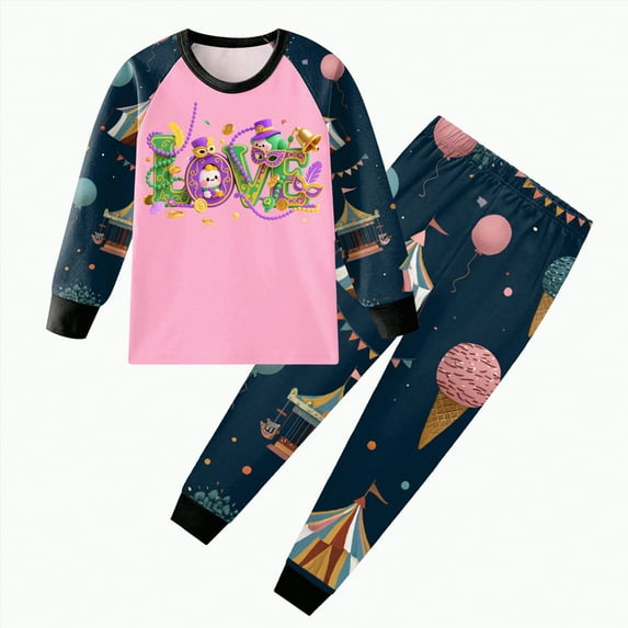 Caqnni Toddler Playful Print Lounge Set 2 Piece Soft Long Sleeve Outfit ...
