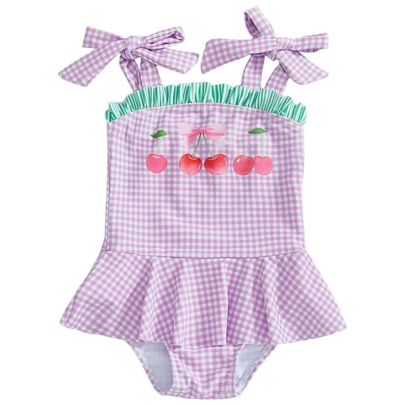 Caqnni Toddler Swimsuit Girl Color Block Swimwear Baby Girl Bathing ...