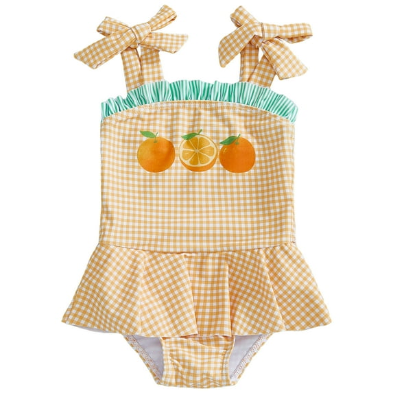 Caqnni Toddler Swimsuit Girl Color Block Swimwear Baby Girl Bathing ...