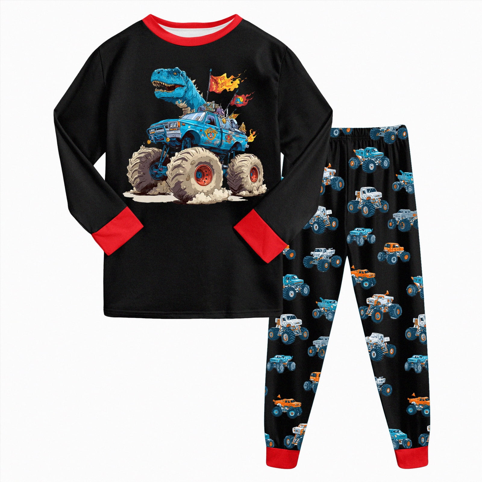 Caqnni Unisex Child's Basic Set Long Sleeve Crewneck & Elastic Band ...