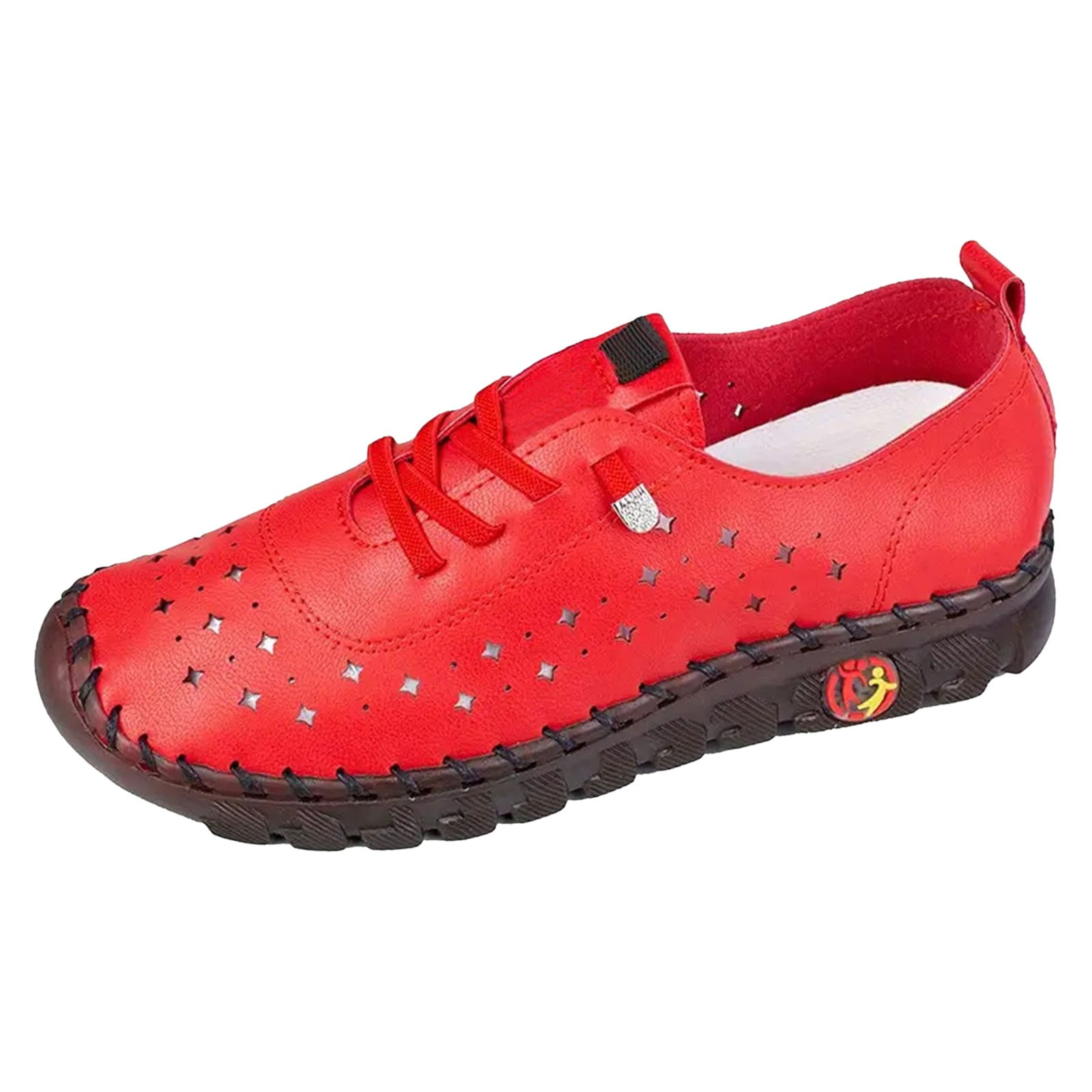 Caqnni Women's Leather Loafe Casual Ballet Loafers Shoes Slip on Shoes ...