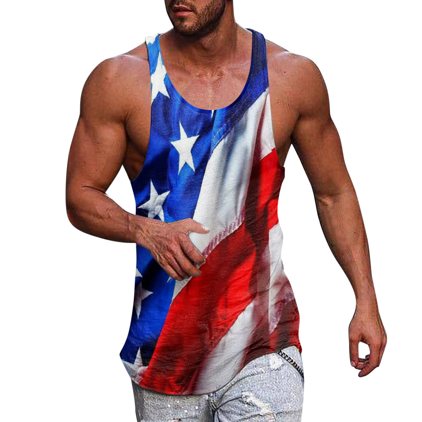 Caqnni Workout Tank Tops Men, Men's Stringer Tank Tops Cotton Vest ...