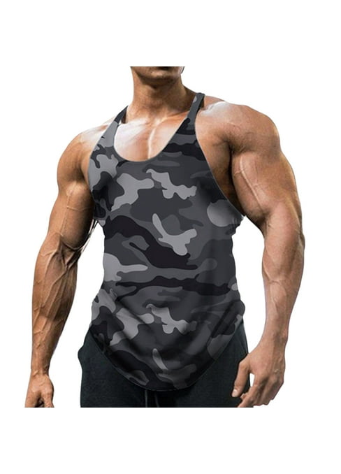 Brnmxoke Men's Mesh Tank Tops Breathable Quick Dry Workout Beach Shirts ...