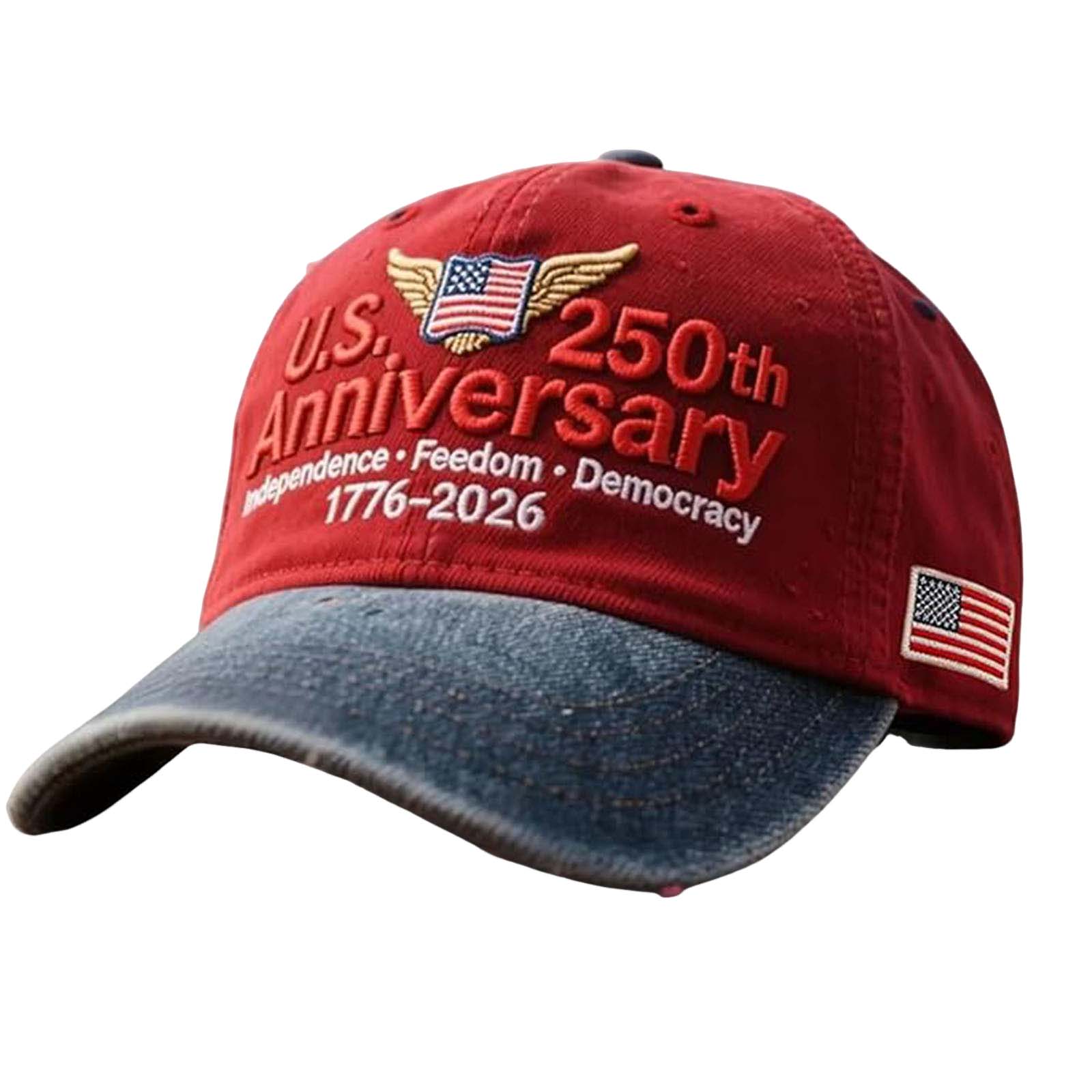 Caqnni U.S. 250th Anniversary Retro Washed Cap Adjustable U.S. 250th ...