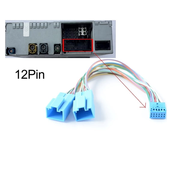Car 1 to 2 CD Installation Cable Y Adapter 12 Pin AUX Input Harness for ...