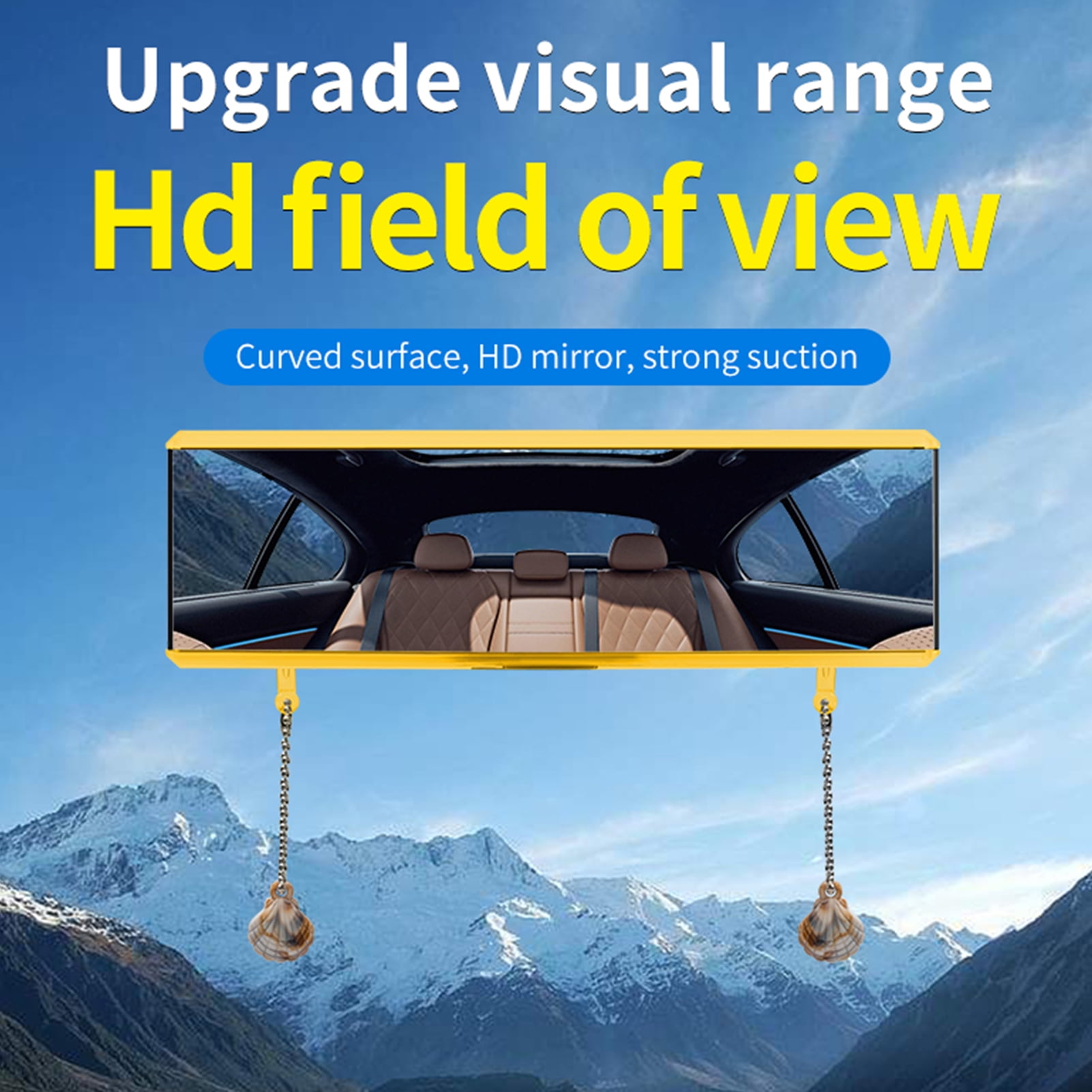 Car 10 Inch Car Rearview Mirror, Anti Glare Adjustable Wide Angle High ...