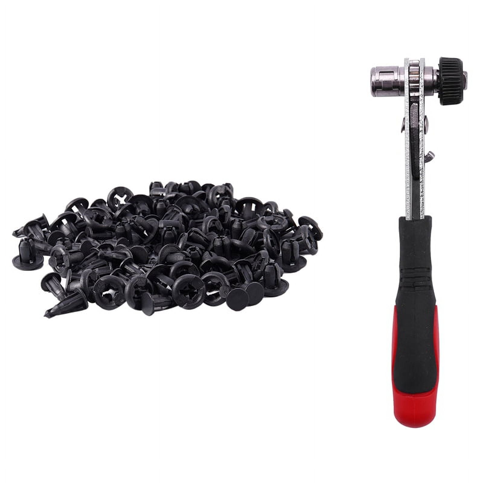Car 10mm Hole Dia Plastic Rivets 50PCS with Mini Rapid Ratchet Wrench 1 ...
