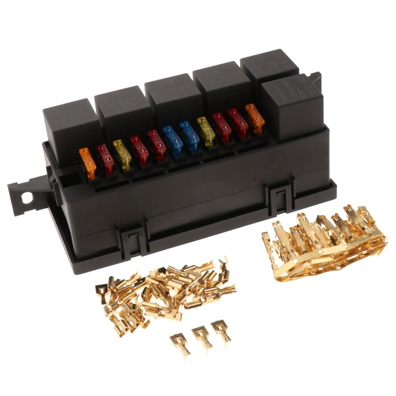Car 11 Way Fuse Holder Relay Box With Terminals Relays Waterproof ...