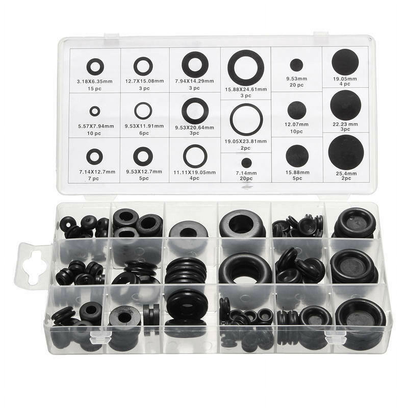 Car 125Pcs Black Rubber Grommet Firewall Wiring Cable Gasket Assortment ...