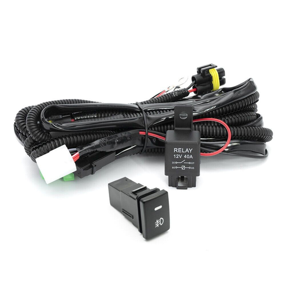 Car 12V H8 H11 LED Fog Light 4-Pin Relay Wiring Harness Wire Kit ON/OFF ...