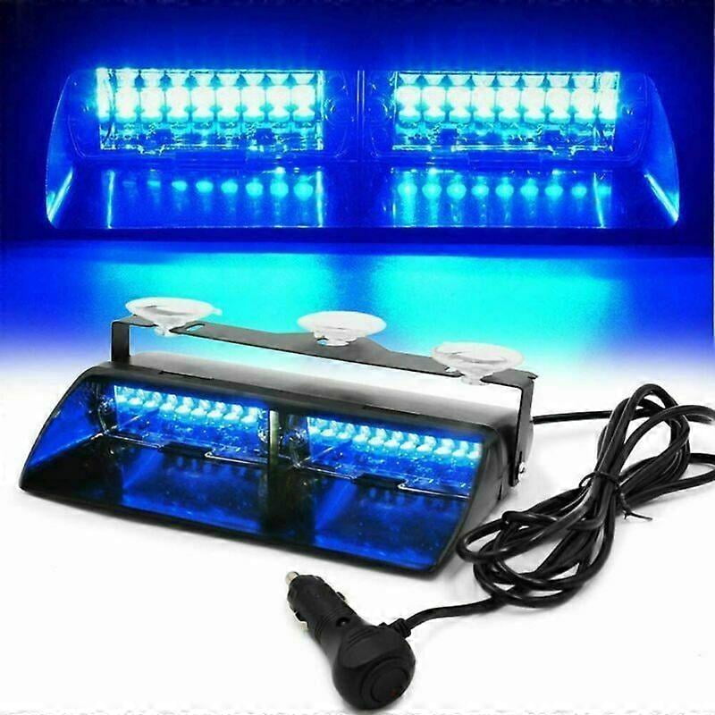 Car 16LED Blue Strobe Light Warning Hazard Emergency Flash Waterproof ...