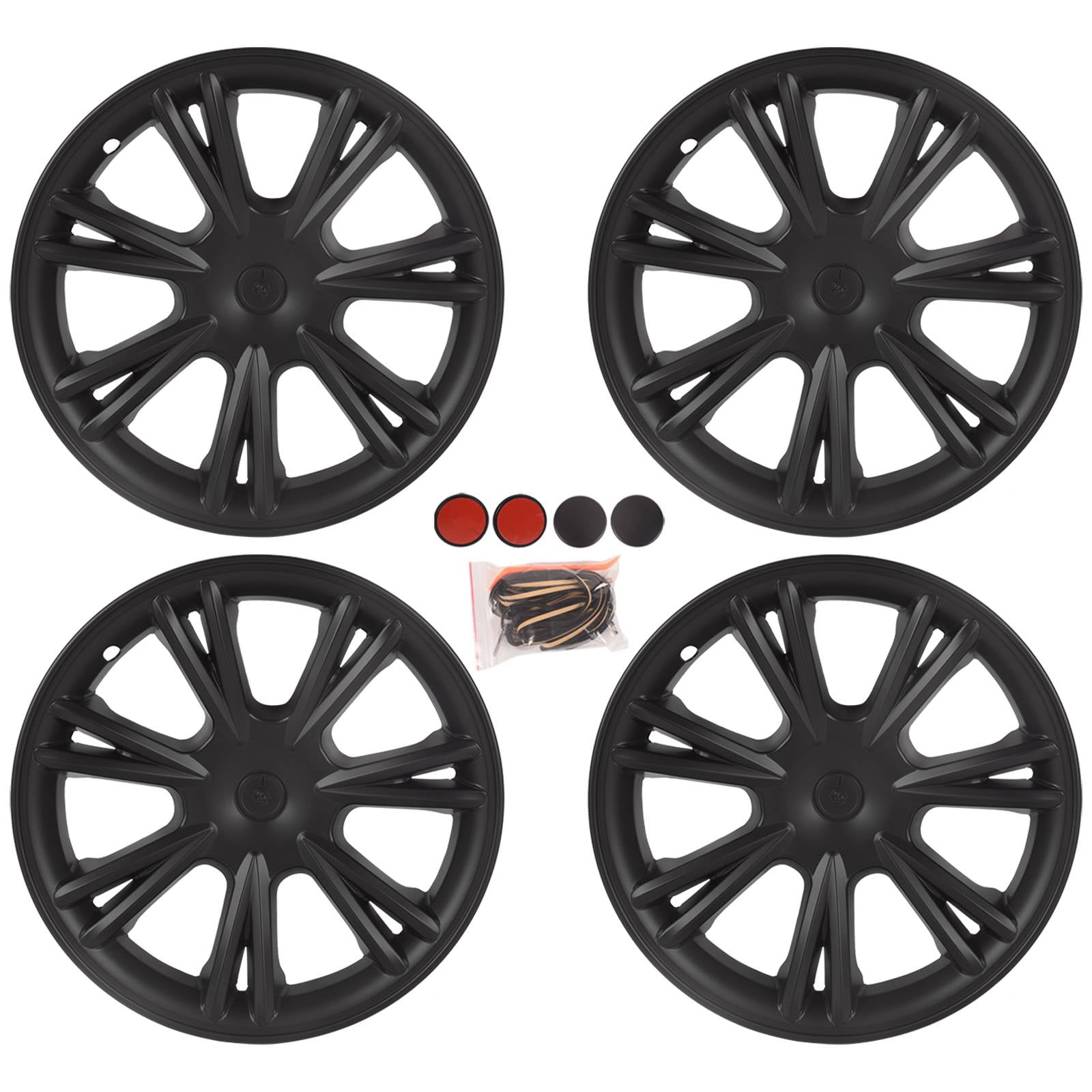 Car 19 inch Hub Cap Wheel Rim Cover Matte Black 4PCS - Walmart.com