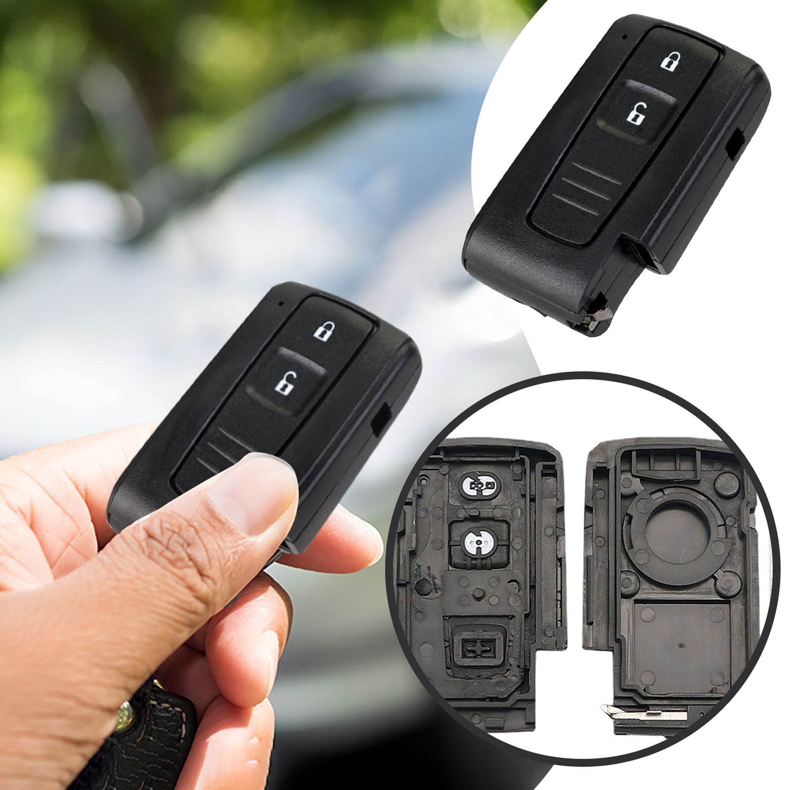 Car 2-button Remote Control Car Key Bag Remote Smart Replacement ...