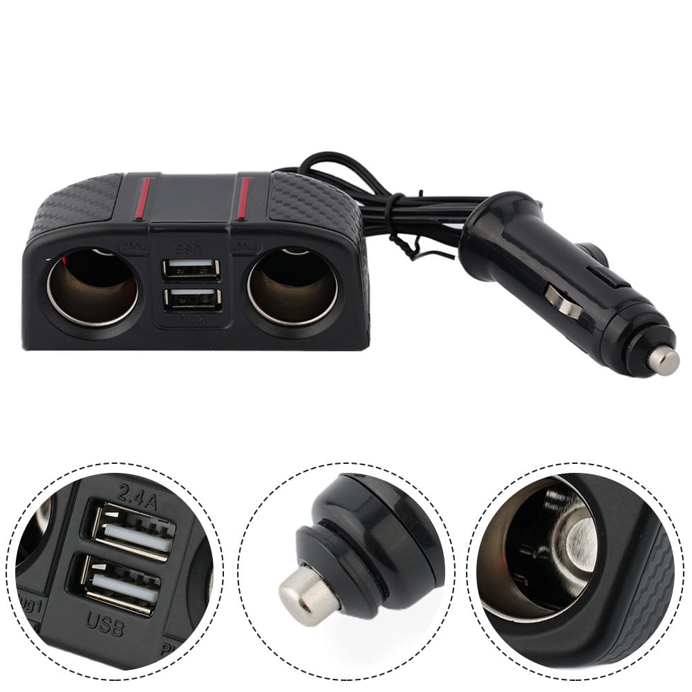 Car 4In1 Charger Splitter 12/24V Cigarette Lighter Adapter Car ...