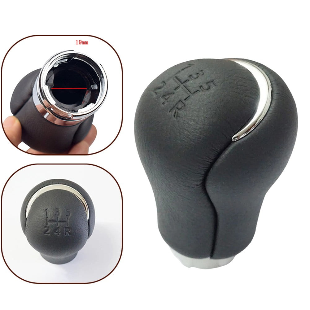 Car 5 Speeds Leather Gear Shift Knob For Manual Gear Lever Head Shifter ...