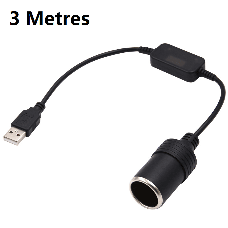 Car 5V To 12V Power Converter Step Up USB Male To Cigarette Lighter ...