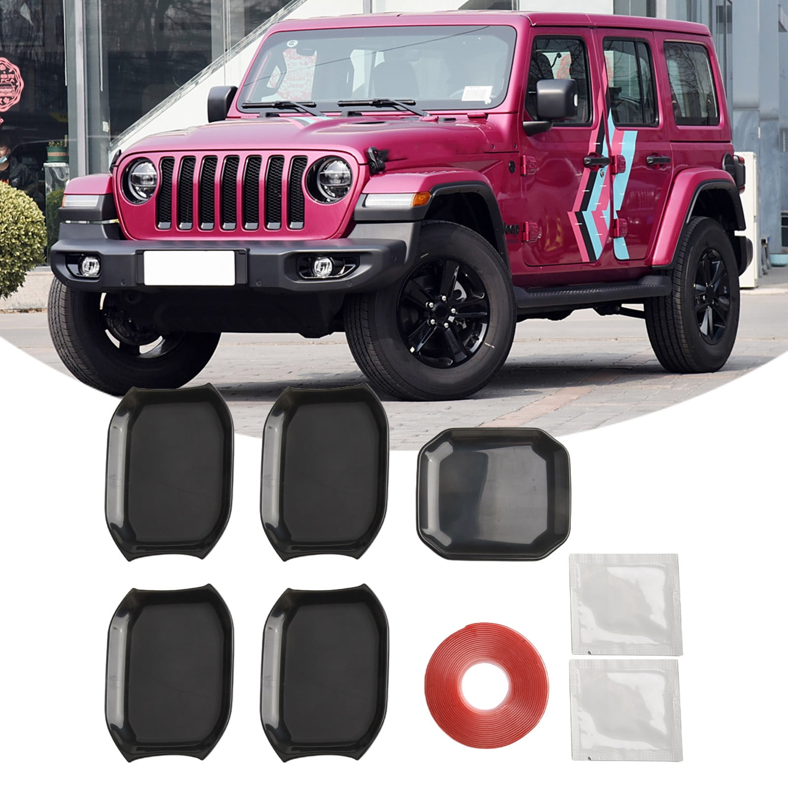 Car ABS Door Handle Bowl Recess Guard Trim Cover For Jeep Wrangler JL ...