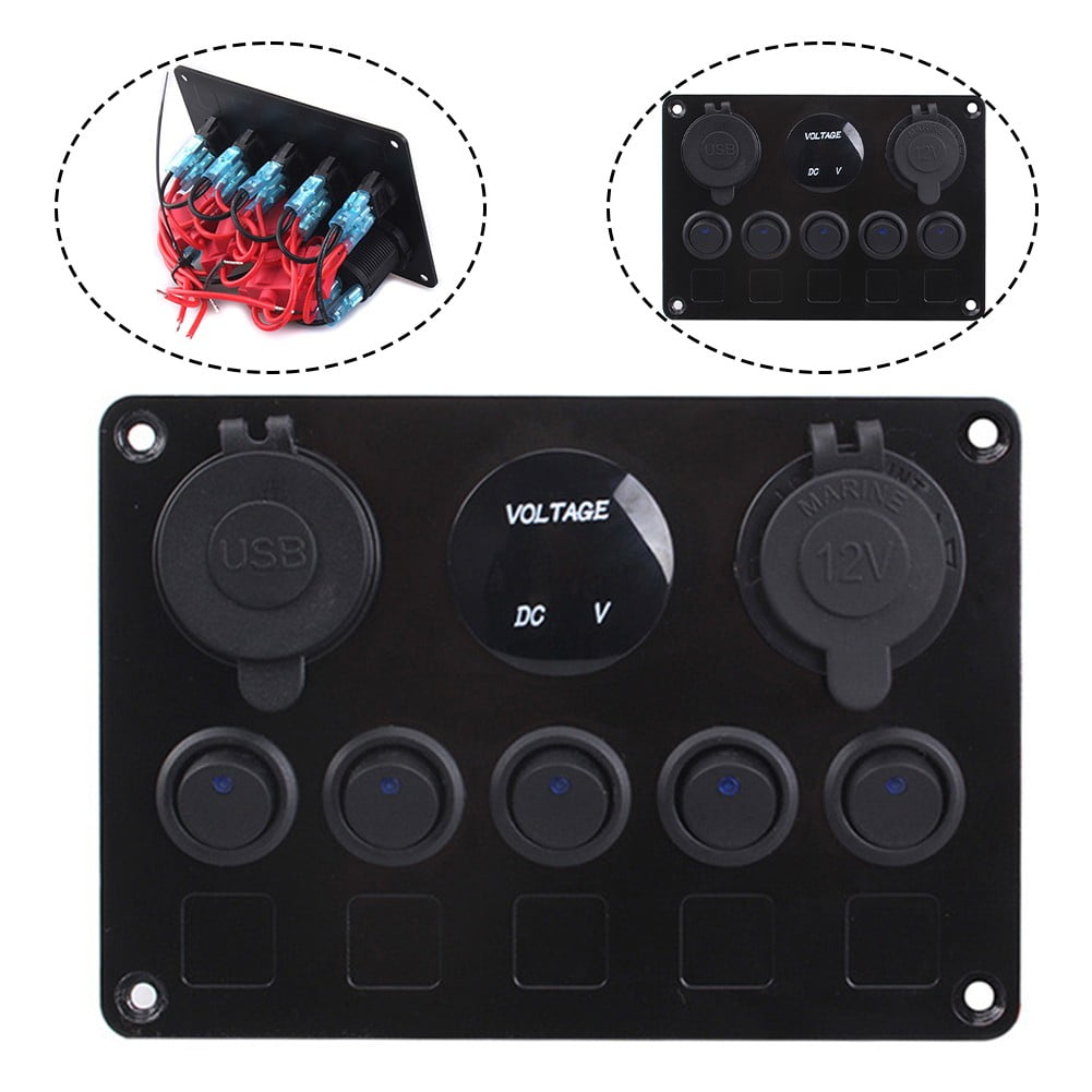 Car Accessories 5 Gang Boat Switch Panel Waterproof Car Switch Panel 2 ...