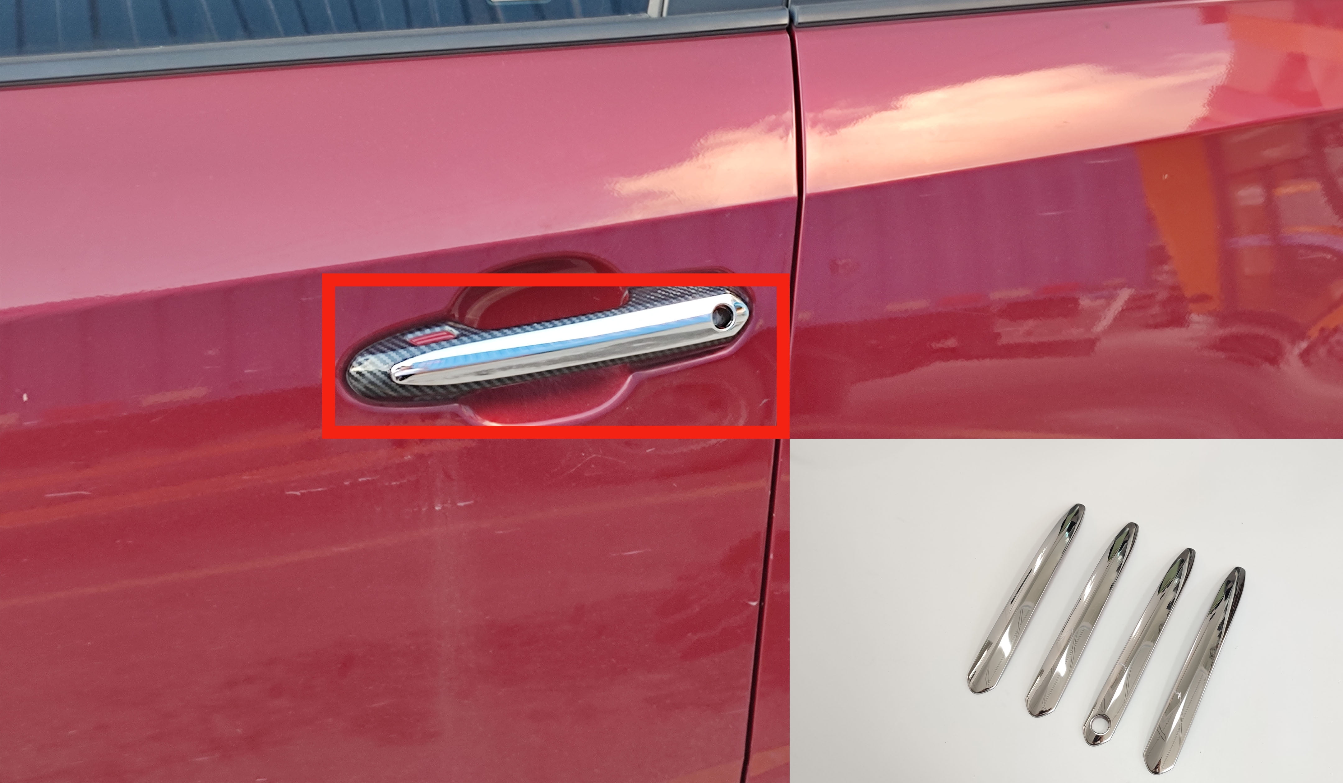 Car Accessories For Toyota Rav4 2019-2024 Silver Door Handle Stickers ...