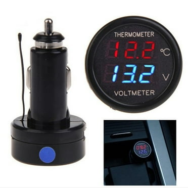 Mini Car Interior Digital Clock Thermometer Guage Meters For Dashboard ...