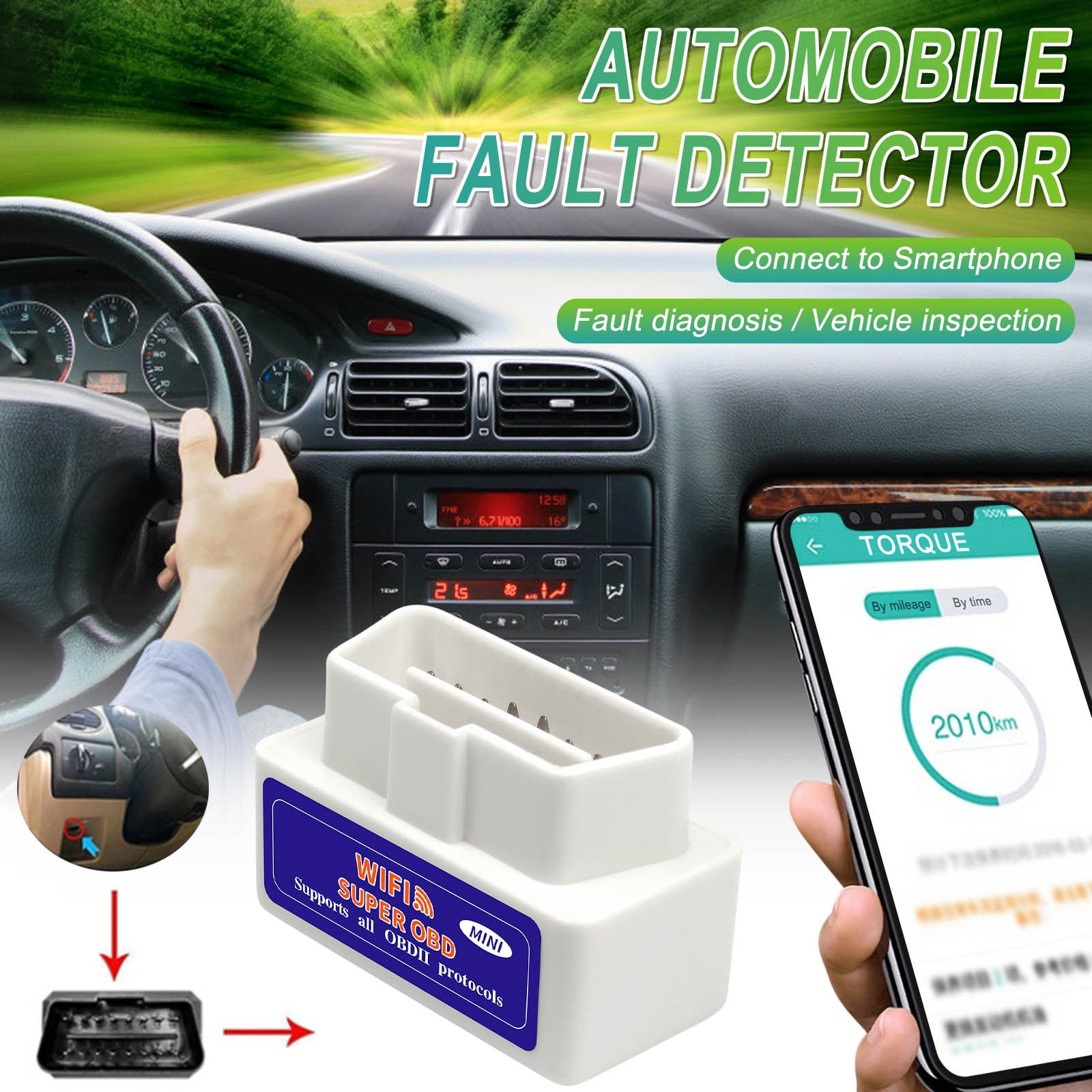 Car Accessories Mini Bluetooth Obd2 Scanner Obdator Elm327 Automotive ...