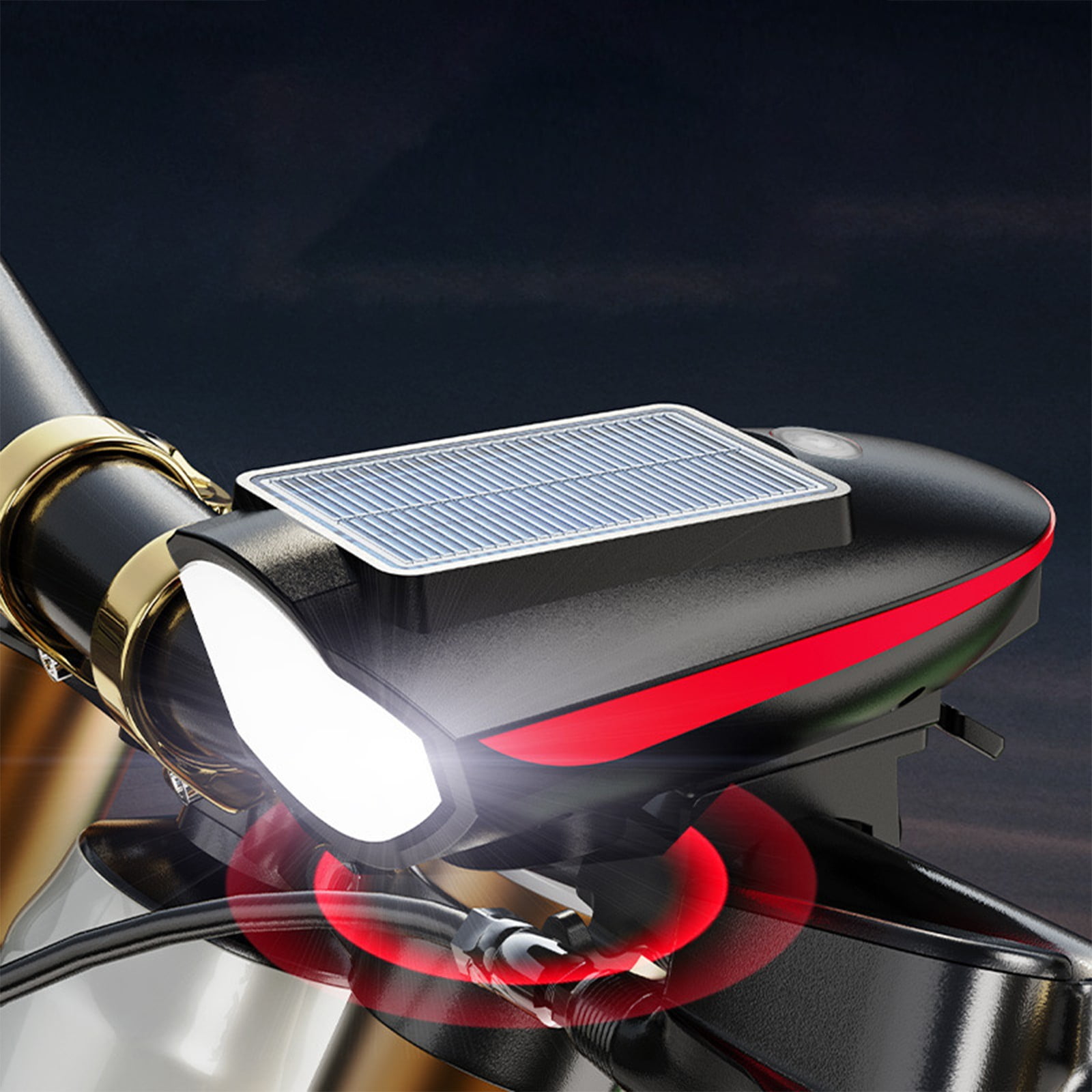 Car Accessories Solar Bike Lights Strong Long Range Horn Lights Outdoor ...