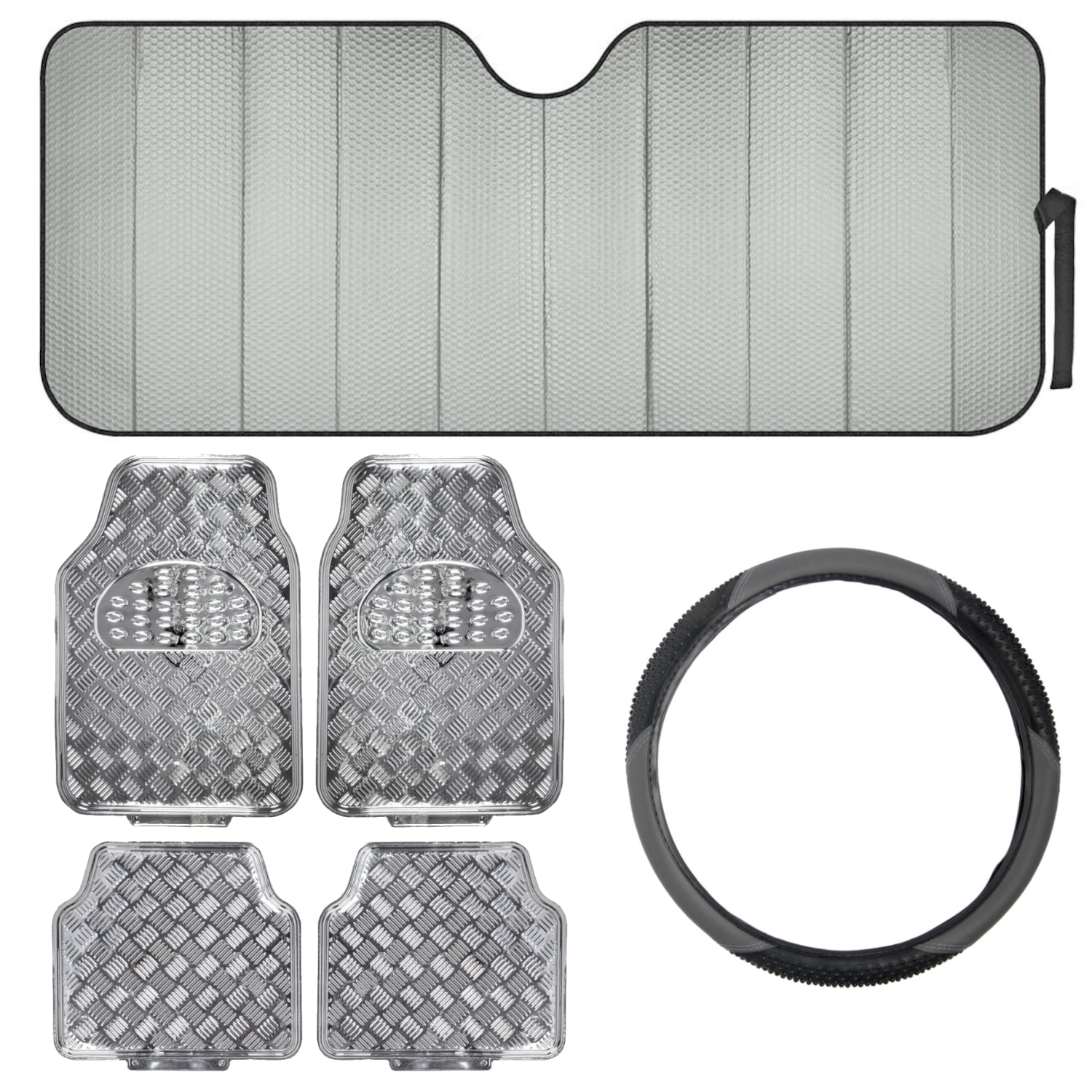 Car Accessory Gift Set, Includes Motor Trend Auto Sunshade, Bright PVC ...