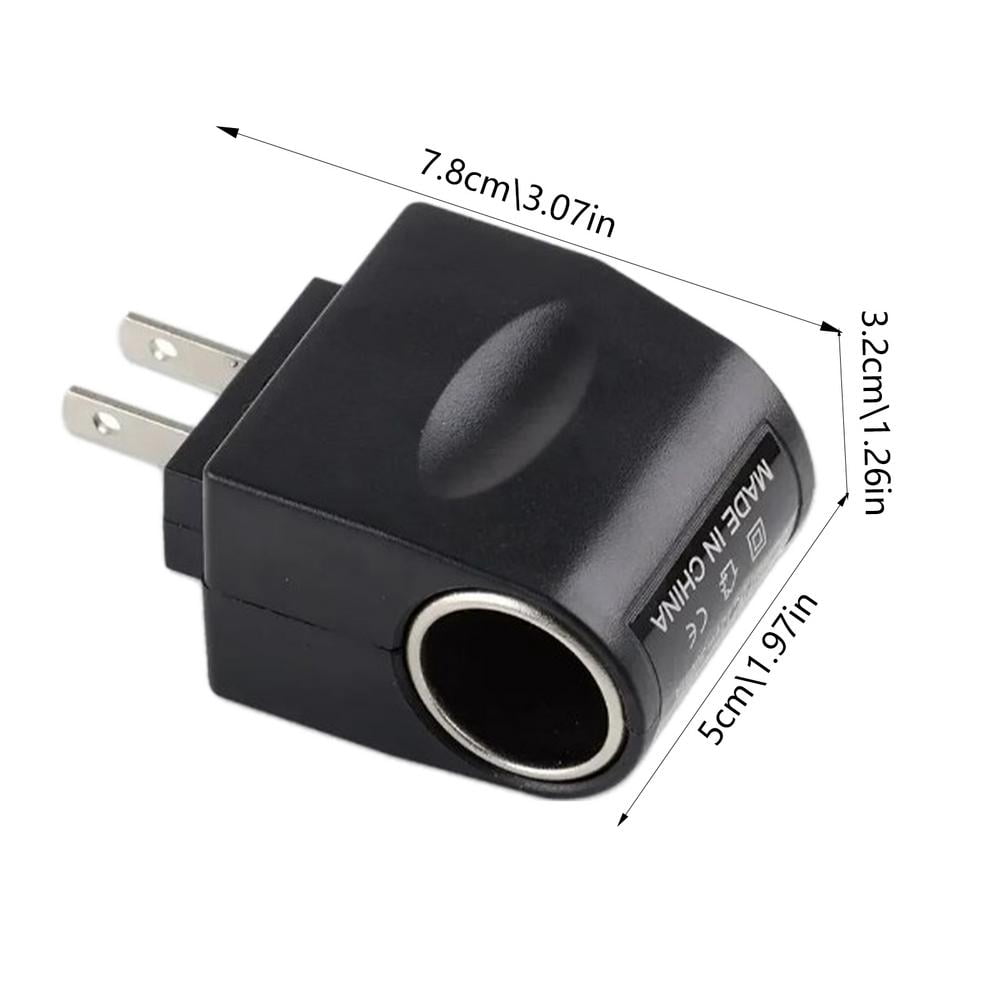 Car Adapter For Plug Outlet 220V To 12V Lighter Converter Stable Black ...