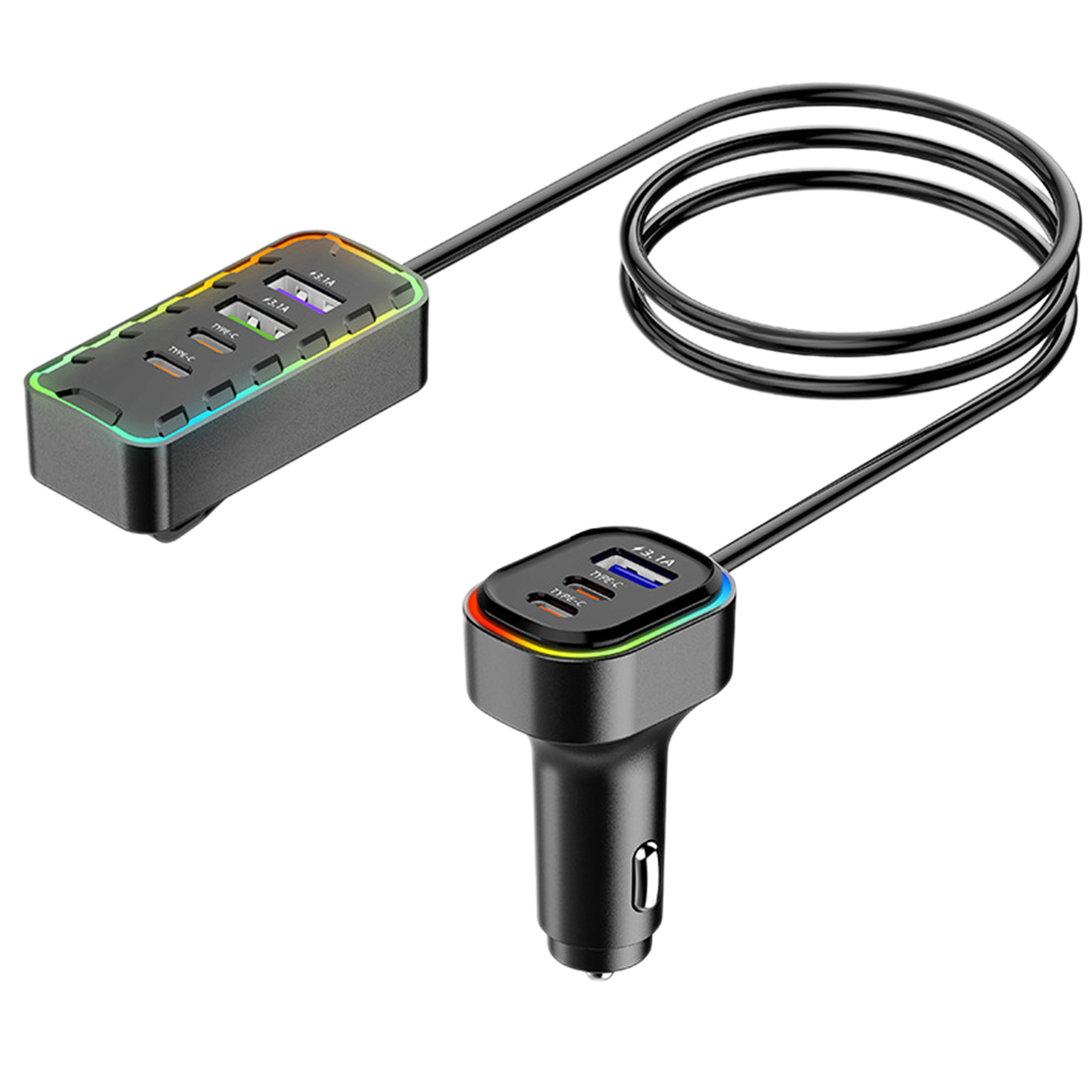 Car Adapter with USB Ports, Multiple Port Plug And Play Charger Adapter ...