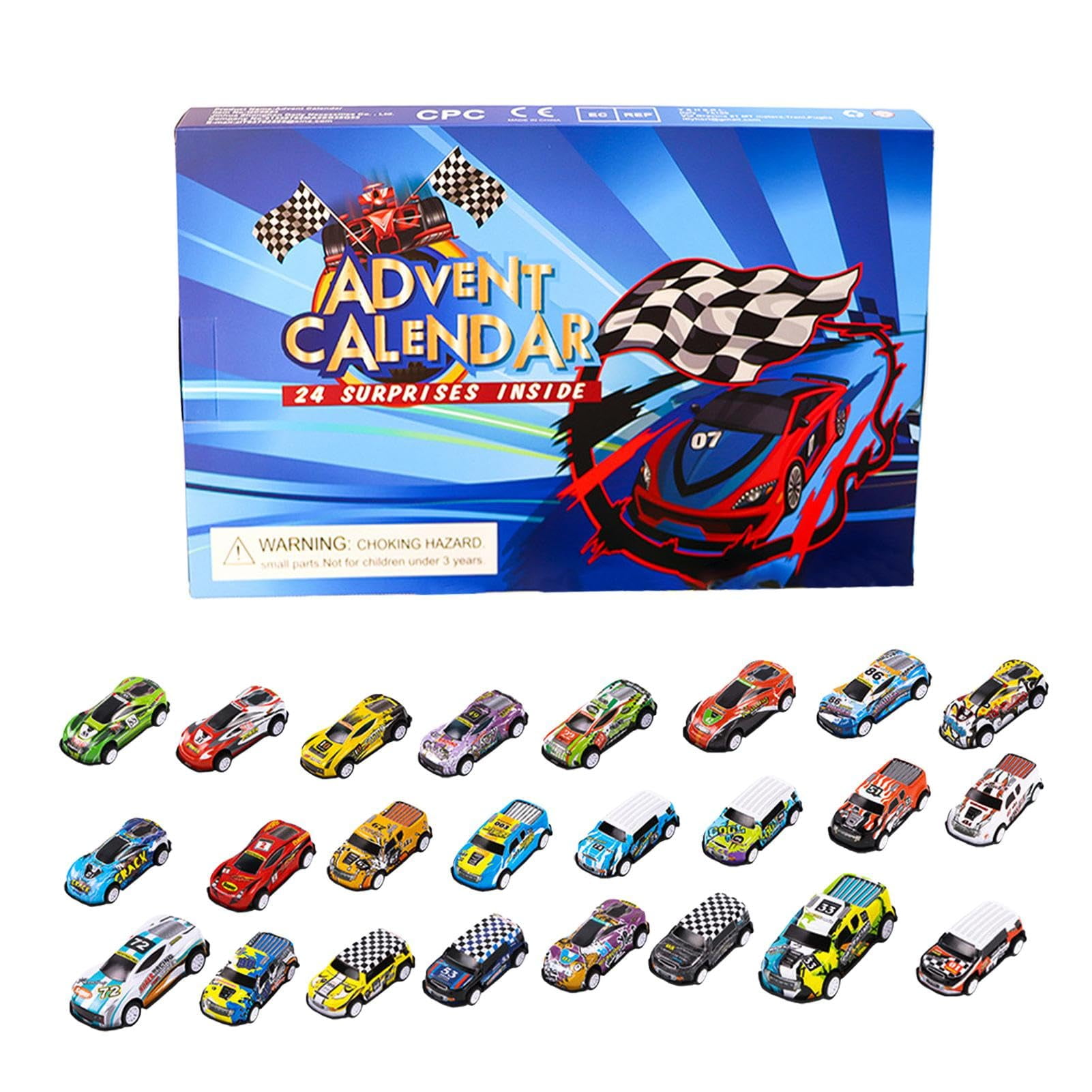Car Advent Calendar 2024, 24 Days Christmas Racers Countdown Calendar ...